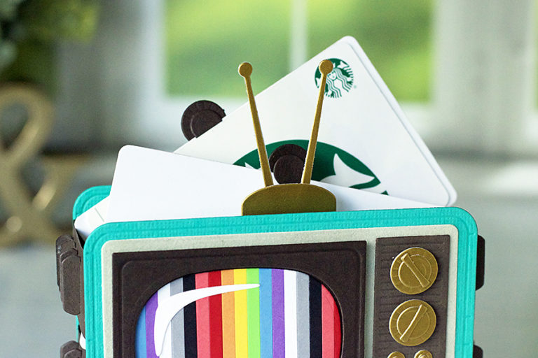 A Retro Television Card: Three Dimensional Perfection • TealKat Design