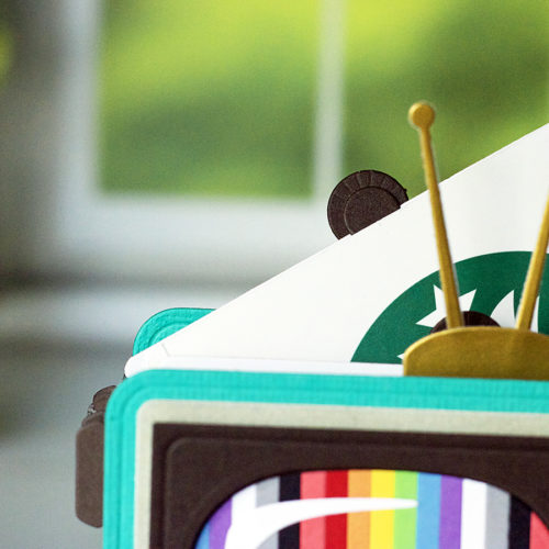 A Retro Television Card: Three Dimensional Perfection • TealKat Design