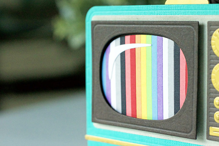 A Retro Television Card: Three Dimensional Perfection • TealKat Design