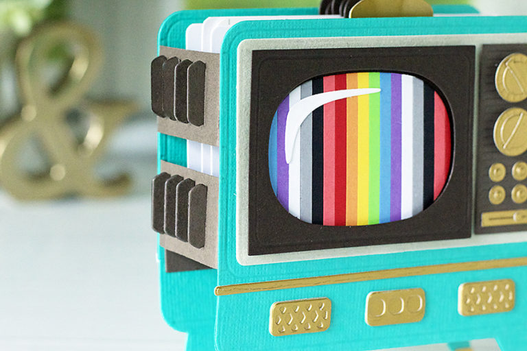 A Retro Television Card: Three Dimensional Perfection • TealKat Design